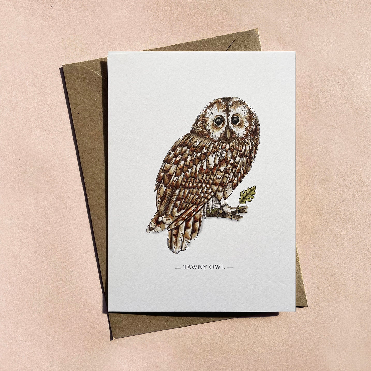 Tawny Owl illustrated card with removable wooden decoration– Fearless ...