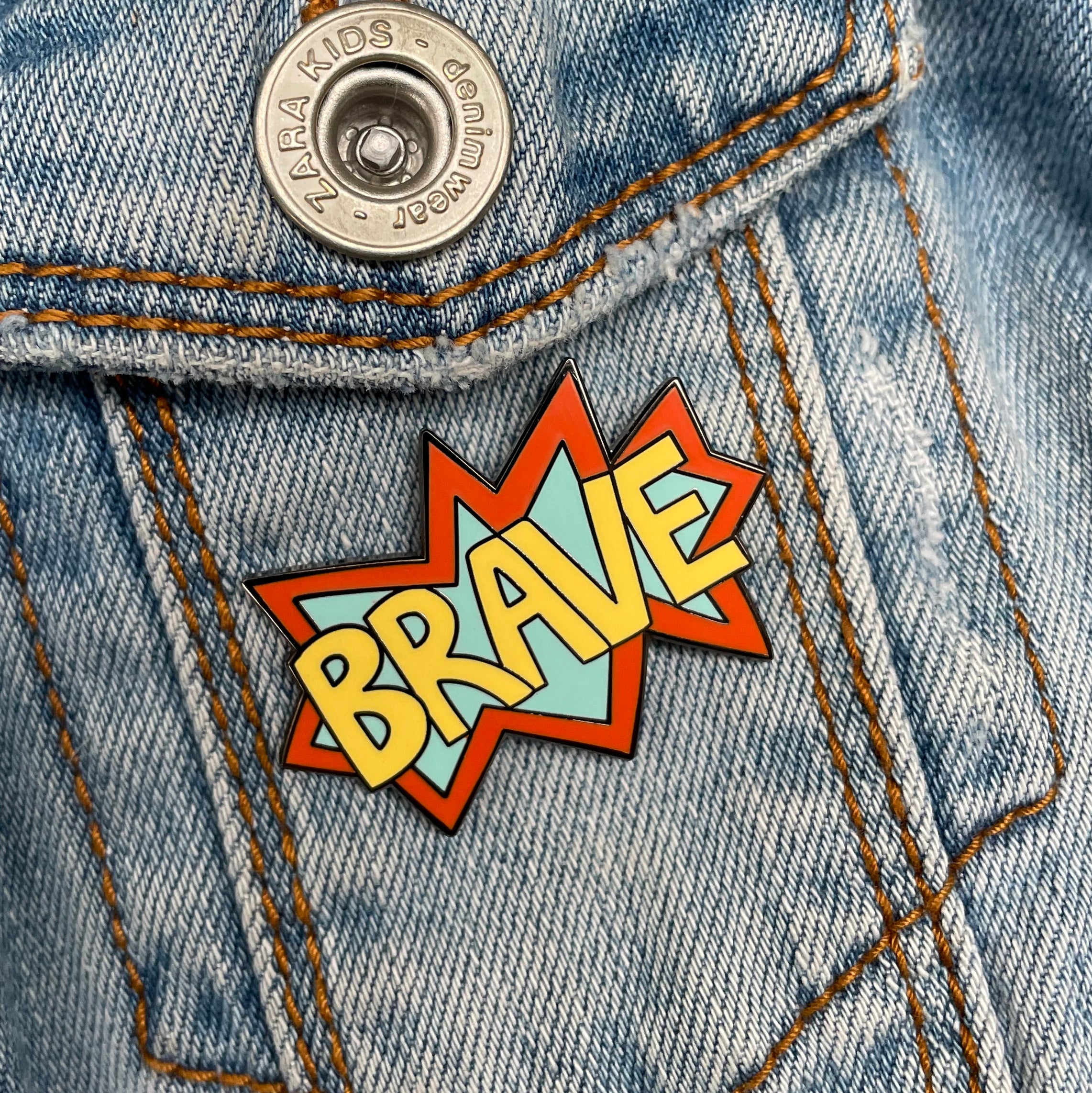Brave enamel pin badge– Fearless Flamingo