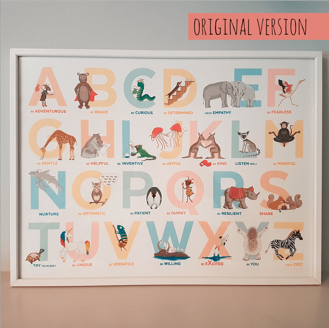 The Original A to Z animal Alphabet of Emotions print - Landscape ...