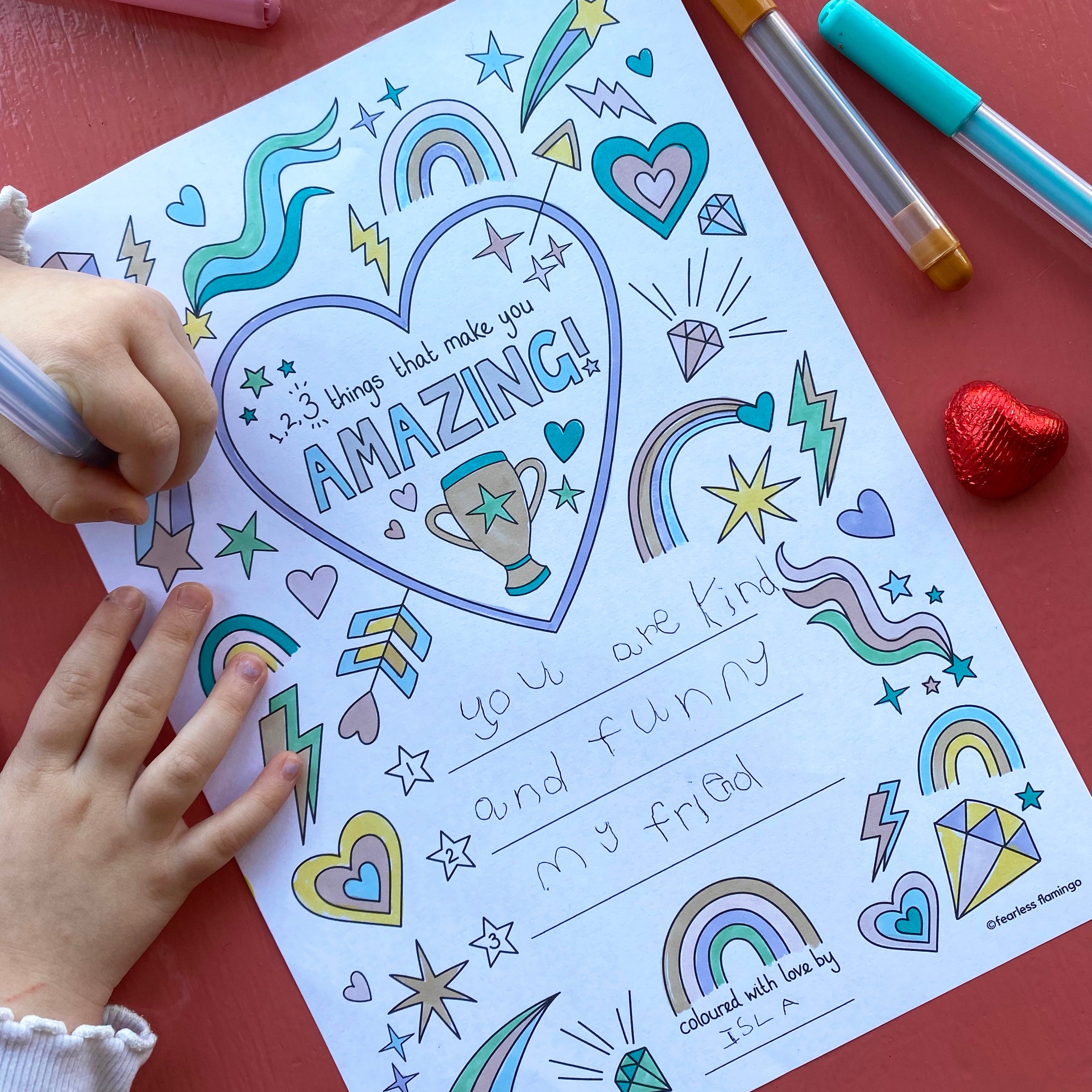 Colouring Sheet downloads– Fearless Flamingo