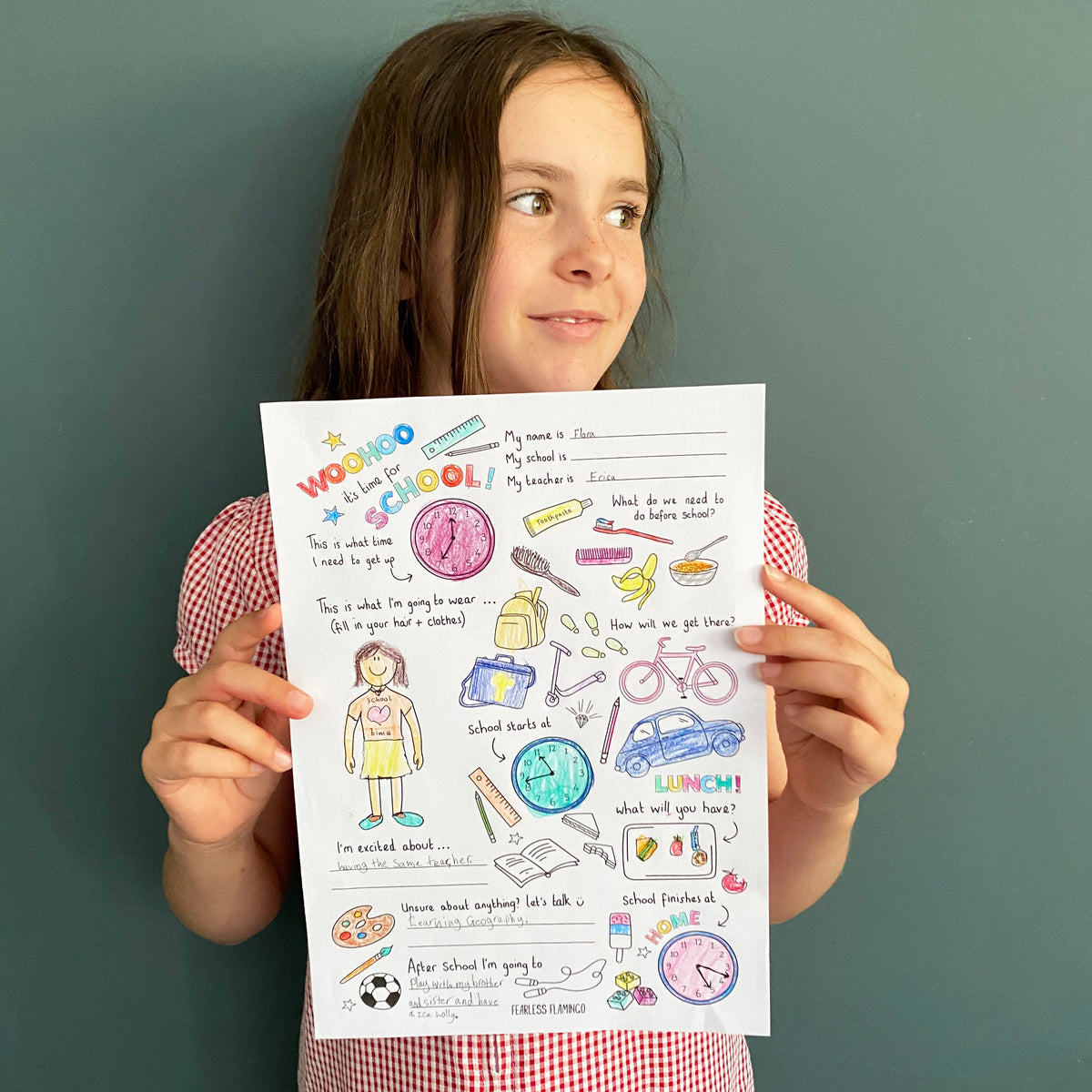 Woohoo it's time for School! - FREE colouring download – Fearless Flamingo