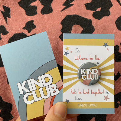 Kind Club mini badge– Fearless Flamingo