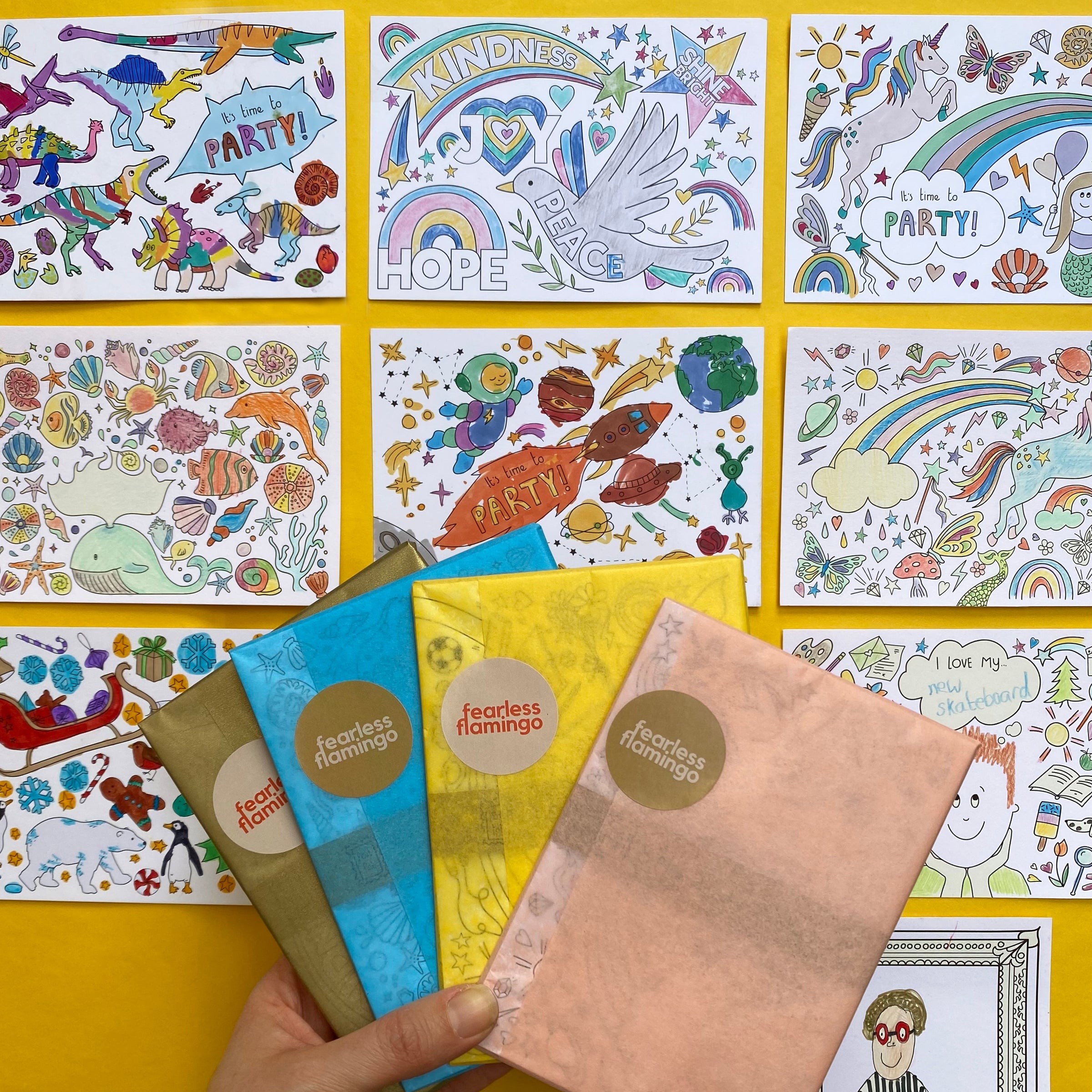 KIDS COLOURING SETS– Fearless Flamingo